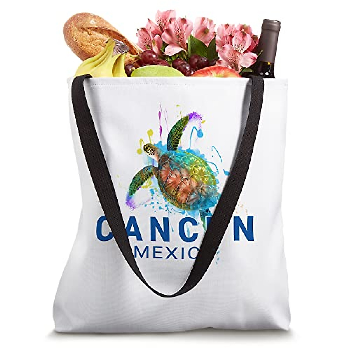 Cancun Summer Vacation Souvenir SeaTurtle Tote Bag