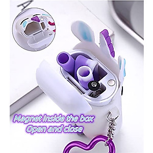 Collapsible Reusable Silicone Straws Portable Folding Drinking Straw Free with Travel Case & Cleaning Brush for Party Travel Household Cold or Hot Straws (B)