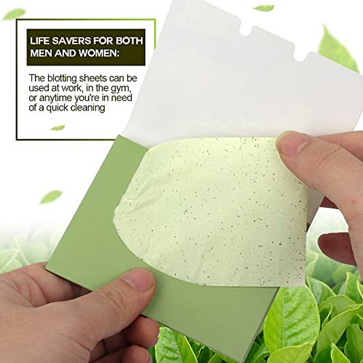 Teenitor Oil Blotting Sheets, 100 Sheets Green Tea Oil Absorbing Tissues Paper, Large 10cmx7cm Oil Blotters