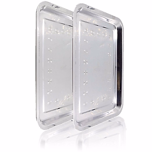 Tattoo Stainless Steel Tray - LEEYUKA 2PCS Stainless Steel Tattoo Tray Dental Medical Tray Piercing Instrument Tray Flat for Tattoo Machine Tattoo Kit Tattoo Supply