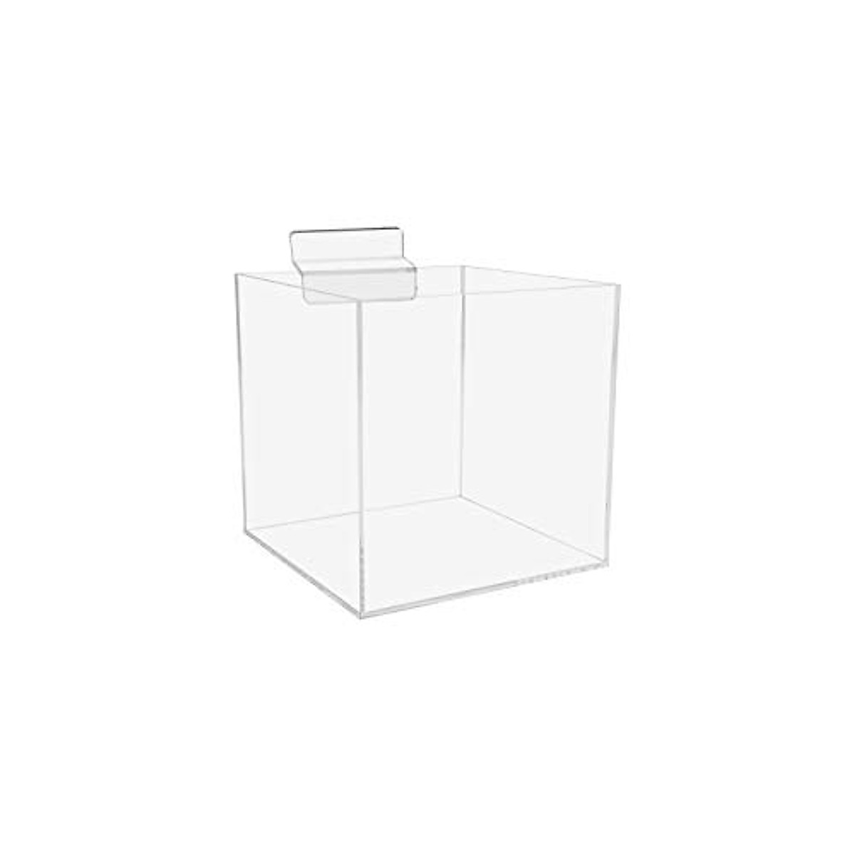 Marketing Holders 4" Slatwall Retail Bin Clear Acrylic Merchandise Storage Organizer Bulk Product Dump Box Single Pocket Caddy for Retail Stores and Service Centers