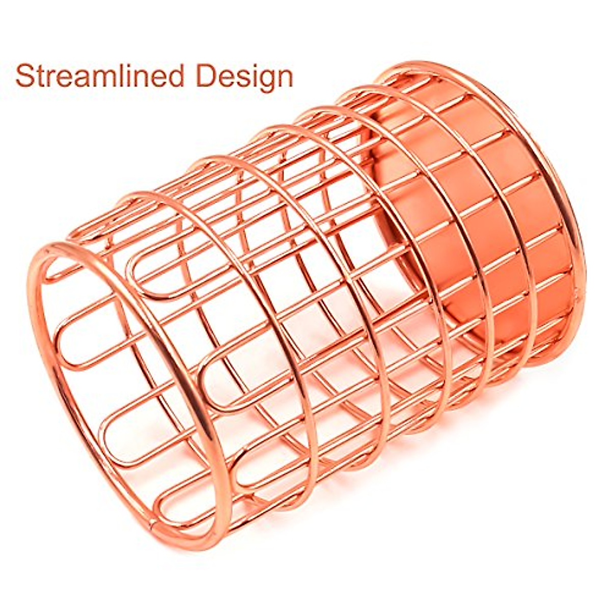 Superbpag Wire Metal Desktop Pencil Holder, Set of 2, Rose Gold