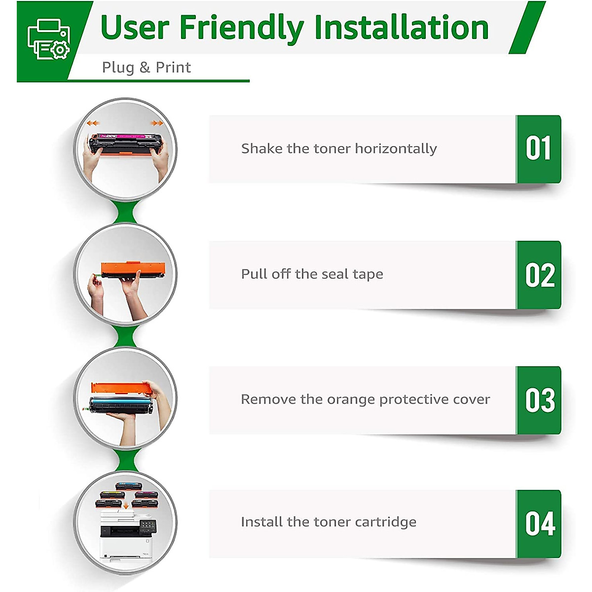 131X 131A High Yield Toner Cartridge Replacement Compatible with HP 131A 131X CF210X CF211A CF212A CF213A Pro 200 Color MFP M276nw M251nw Printer (Black, Cyan, Yellow, Magenta, 5-Pack)