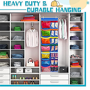2 Pcs Daily Activity Kids Clothes Organizer Rainbow Weekly Hanging Closet Portable Kids Clothes Storage Prepare and Organize a Week’s Worth of Your Children's Clothing Organizer for Room (Blue)