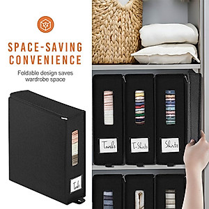 Homaisson 2-Pack Shoe Storage Organizer for Closet, Large Shoe Box Storage + 3 Pack Bed sheet organizers and storage, Foldable Sheet Set Organizers for Linen Closet (Khaki+Black)