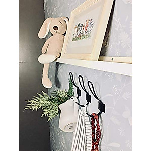 PAINISTIC HOOXX 10 Pack of Rustic Entryway Hooks | Black Wall Mounted Vintage Double Coat Hangers with Large Screws| Hard Industrial Heavy Duty Hook Set, White, (SG_B0787DRVCH_US)