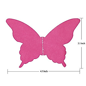 ADLKGG Butterfly Hanging Garland Party Decoration 4 Pack, 3D Paper Butterfly Bunting Banner for Wedding Baby Shower Birthday Home Decor, Pink