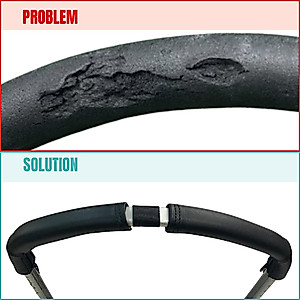 Leatherette Handlebar Covers for Bugaboo Cameleon 1 and 2 (Does Not Replace Rubber) Black