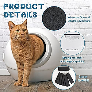 Gueevin 12 Pcs Carbon Activated Charcoal Filter Replacement Filters and 50 Pcs Waste Drawer Liners Litter Box Liner Compatible with Litter Robot 3 for Absorbing Odors Control Damp Keep Home Fresh