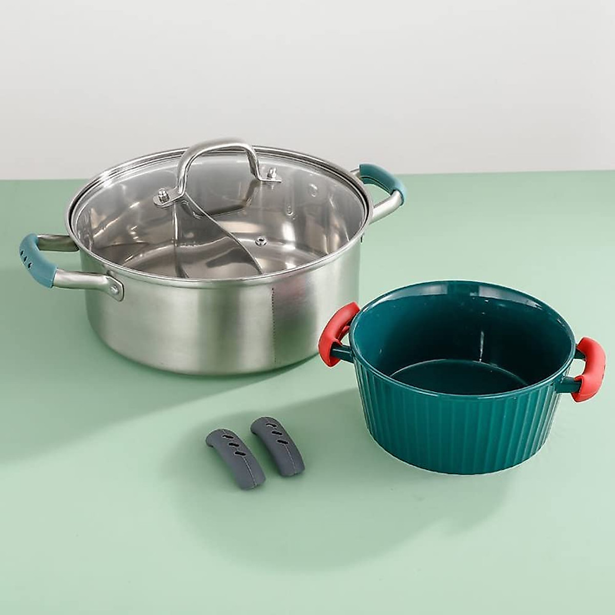 Silicone Anti-Scald Pot Handle Cover, 2023 New Anti-Scald Assist Handle Holder, Silicone Pot Handle Holder, Non-Slip Pot Holder Sleeve Pot Lid Handle, Silicone Handles for Pots and Pans (A*3Pair)