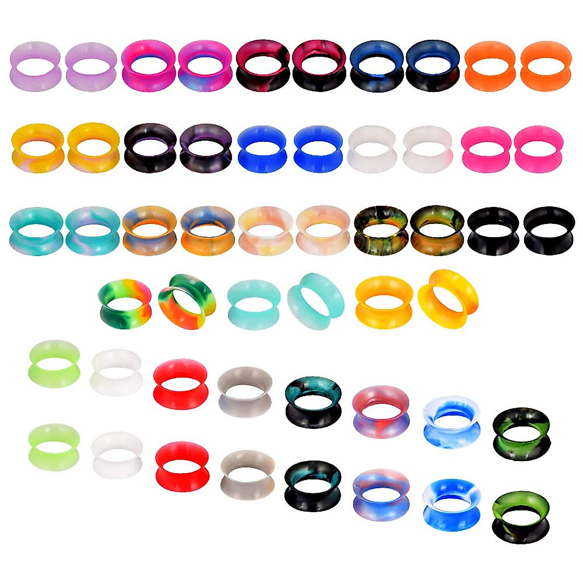 Stuppendux 26Pairs Soft Silicone Tunnels Ear Gauges Tunnels Plugs Stretchers Expander Mix Set for Women Men 00g 10mm