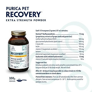 PURICA Recovery SA Powder 350g - Advanced Support for Joints, Comfort & Mobility in Dogs & Cats - Natural & Safe Supplement