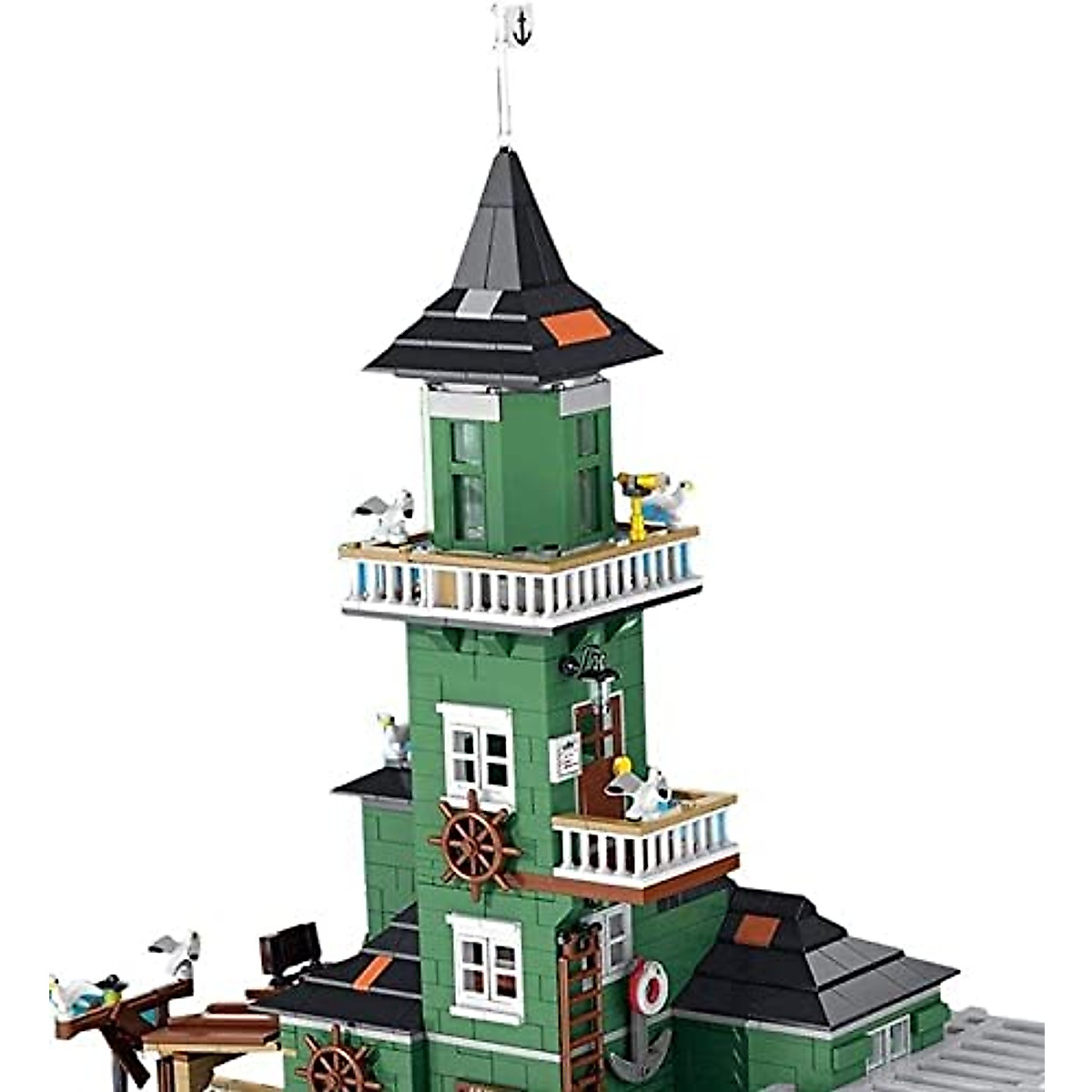 General Jim's Realistically Detailed Fisherman Harbortown Series City Modular Buildings 3452 Piece Three Level Lighthouse Construction Suite Building Blocks Toy Bricks Set for Adults and Teens