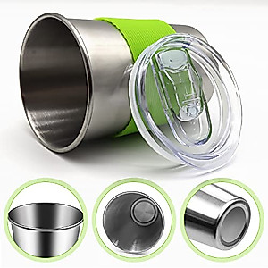 Vayugo Kids Cups with Lids and Straws, 5 Pack Stainless Steel 12oz Spill Proof Toddler Tumblers, Unbreakable Drinking Sippy Cup Leak Proof Water Bottle Travel Mug for Children & Adults Indoor Outdoor