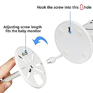 Gooseneck Baby Monitor Mount for Motorola, Owlet, VAVA, Arlo Baby Monitor and Most Universal Baby Monitor Camera, Flexible Baby Monitor Holder Without Tools or Wall Damage - White
