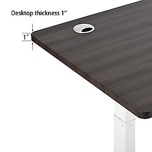 VWINDESK Wooden Material 80 inch MDF Desktop or Tabletop Only, Matching with Electric Adjustable Standing Desk Frame,with 80mm gromment Holes,Graphite Color(80" x 30" x 1")