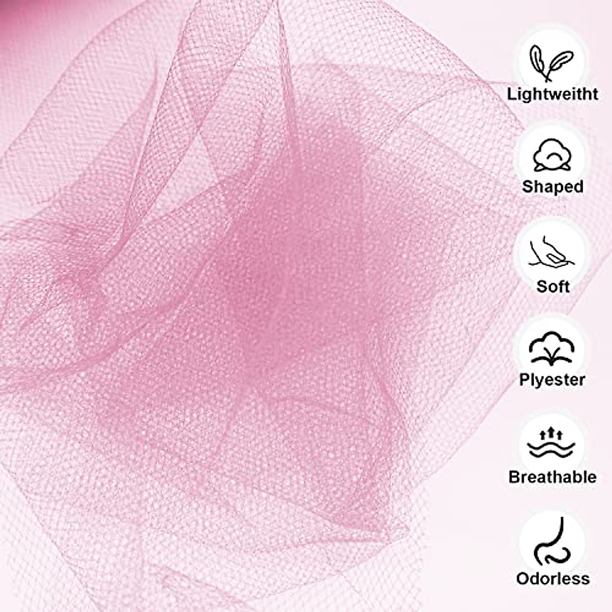 Tulle Fabric Rolls 6 Inch by 200 Yards (600 FT) Ribbon Netting Spool for Tutu Skirt Wedding Baby Shower Birthday Party Decoration Gift Wrapping DIY Crafts (Pink)