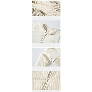 OuYun Baby Sleeping Bag 100% Cotton Sleeves Detachable Wearable Blanket Winter,Sunflowers,Meduim