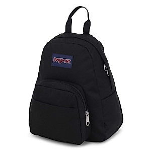 JanSport Half Pint Mini Backpack for Women, Men, Girls, Boys, Black, 10.2 L - Durable Mini Bag Purse with Adjustable Shoulder Straps, Single Main Compartment, Zippered Stash Pocket