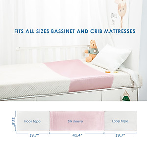 PROMEED 100% Mulberry Silk Crib Sheet for Baby Hair, 23 Momme Silk Bassinet Slip for Baby Bald Spots, Soft and Safe Silk Cot Sleeve for Everyday Use (Pink)