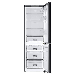 SAMSUNG 12.0 Cu Ft BESPOKE Compact Refrigerator w/ Bottom Freezer, Flexible Slim Design for Small Spaces, Even Cooling, Reversible Door, LED Lighting, Energy Star Certified, RB12A300631/AA, Gray Glass