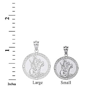 Claddagh Gold 925 Sterling Silver St. Martin Of Tours CZ Religious Round Medal Pendant (1")