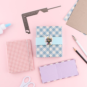 Briartw 2pcs/Set,Book Cover Guide,5-in-1 Stainless Steel Metal Bookbinding Cover Tool for Making Book Cover Creating Book Covers Out of Chipboard Simple-adding Personal Touch to A Notebook or Album
