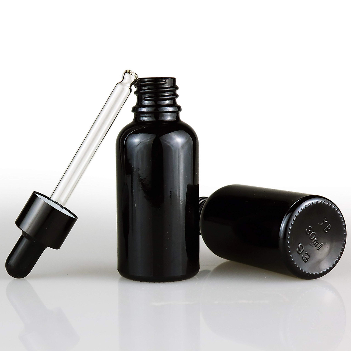 seafulee 1 oz Black Glass Bottles (30ML), with Black Glass Eye Droppers