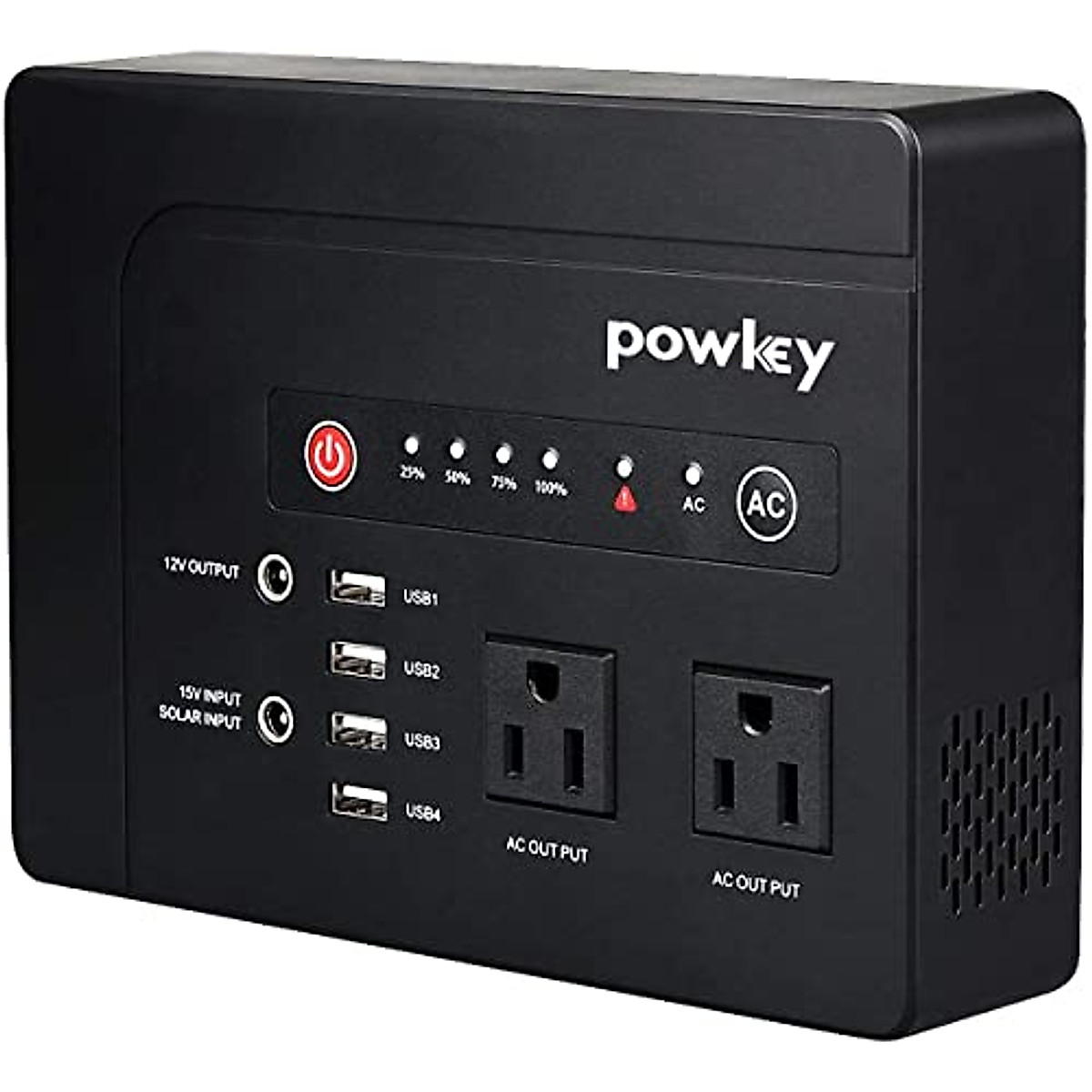 powkey 200Watt Portable Power Bank with AC Outlet, Rechargeable Backup Lithium Battery, 110V Pure Sine Wave AC Outlet for Outdoor RV Trip Travel Home Office Emergency