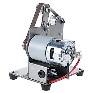 LuckyHigh Electric Belt Sander Mini Grinding Machine Electric Knife Apex Edge Sharpener Small Polishing Machine with 10pcs Sand Belts
