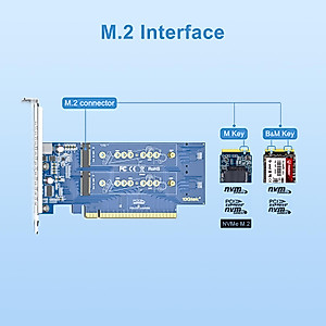 PCIe 3.0 to NVMe (4) M.2 Adapter for M.2 (M Key) SSD, PCIe X16, Requires Motherboard BIOS Support for Bifurcation