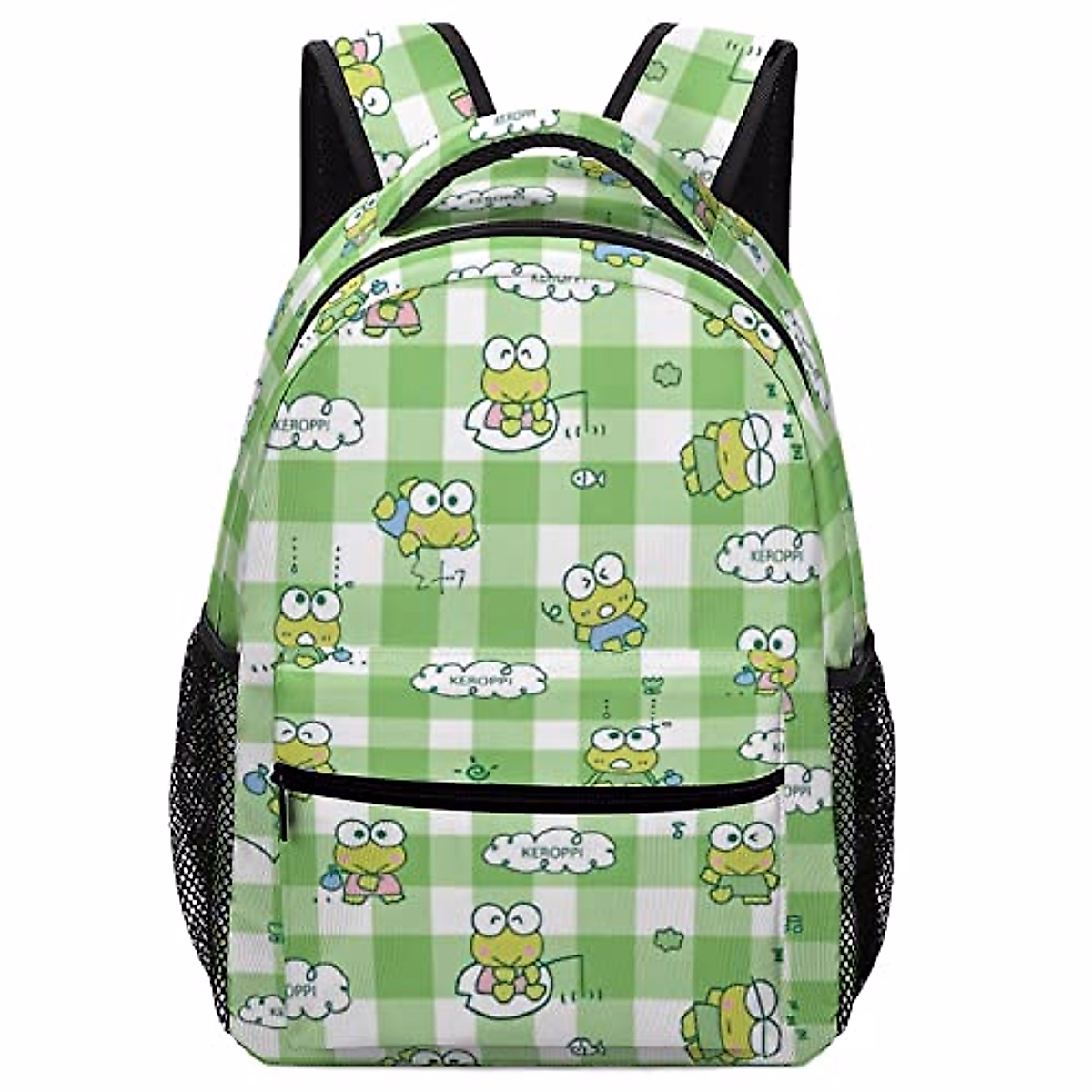 Keroppi Backpack School Bag Withe Side Pokect Large Suitable for Men Women ​Hiking Camping Picnic Daypacks