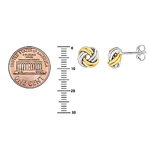 Ritastephens | Sterling Silver | Gold-tone | Overlay | Two-tone | Love Knot | Stud Earrings (9.5mm)