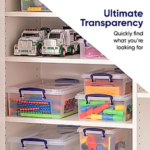 Superio Storage Bins with Lids, Clear Plastic Containers for Organizing, Stackable Totes, BPA Free, Odor Free, Organizer Boxes for Home, and Dorm (2 Pack, 10.5 Qt)