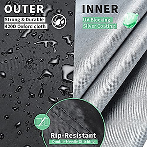 Patio Furniture Covers Waterproof, 83 x 51 x 29 inch Furniture Set Cover Outdoor,Patio Table Cover, RESUNSY Durable Patio Seat Cover with 4 Windproof Buckles, Patio Cover Fits for 8-10 Seats