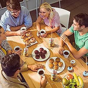 8 Pieces Acrylic Donut Stand Display Acrylic Doughnut Dessert Stand Table Clear Donut Bagel Display Clear Stand Holder Dessert Stand Table for Wedding Birthday Party, 10 inch and 15 inch