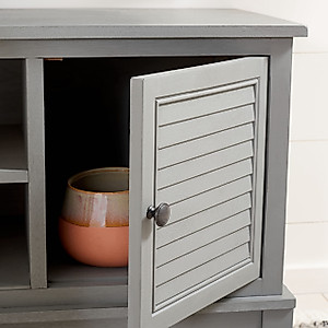 SAFAVIEH Home Collection Tate Distressed Grey 2-Door 1-Shelf Entertainment Stand up to 55" Flatscreen TV Media Unit