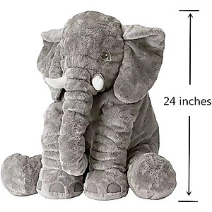 THISMY Large Stuffed Animal Elephant Stuffed Plush Toy for Boys and Girls 3+ Years Old,24 Inches/Grey