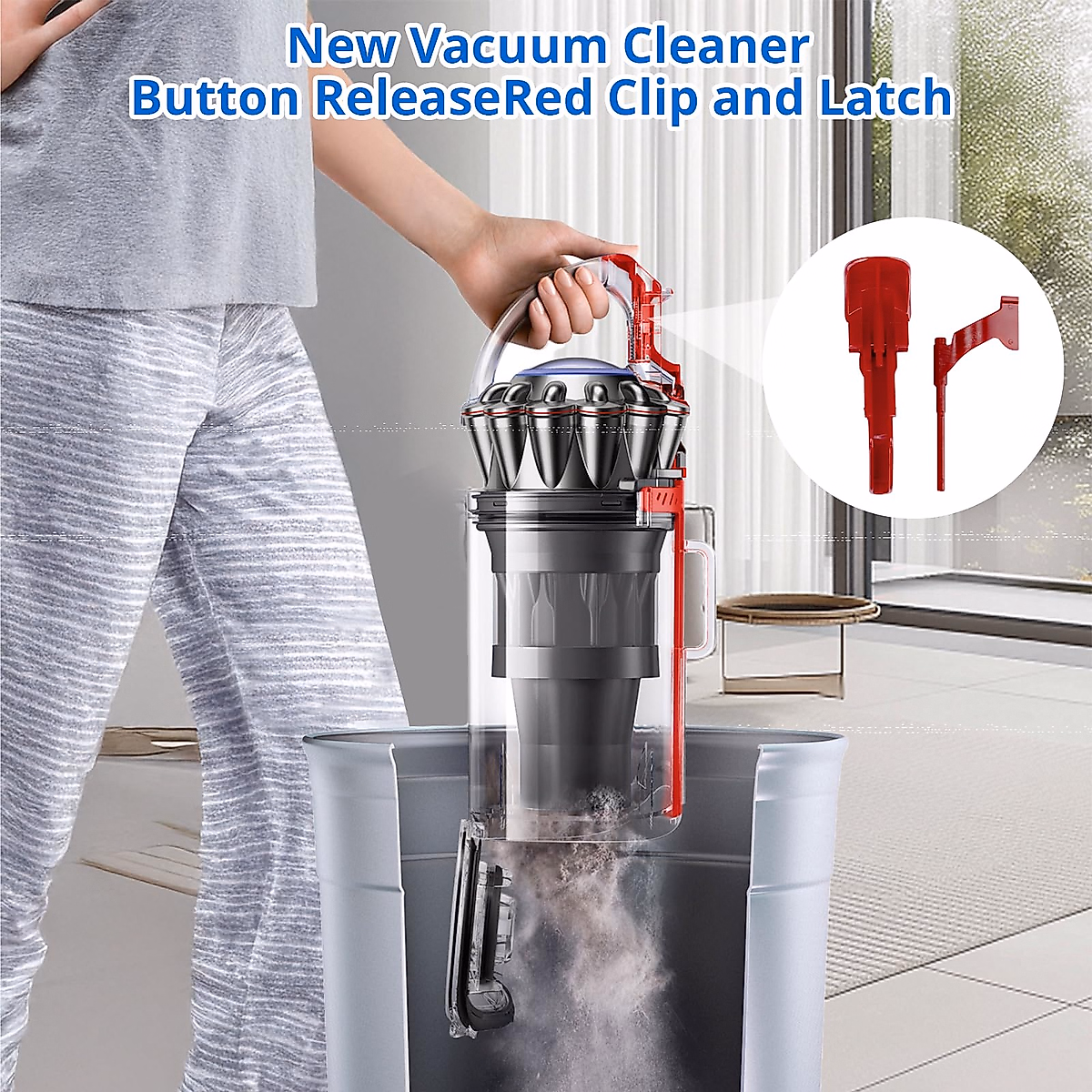 SuperDi Vacuum Cyclone Red Canister Button Release Catch Clips Compatible with Dyson DC41, DC43 DC65