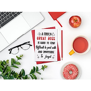 WhatSign Boss Day Card for Women Men 4"x6" National Bosses Day Gifts Card for Male Female Boss Lady Her Him Happy Boss's Day Gift Ideas Cards Boss Christmas Birthday Gift Greeting Cards with Envelopes