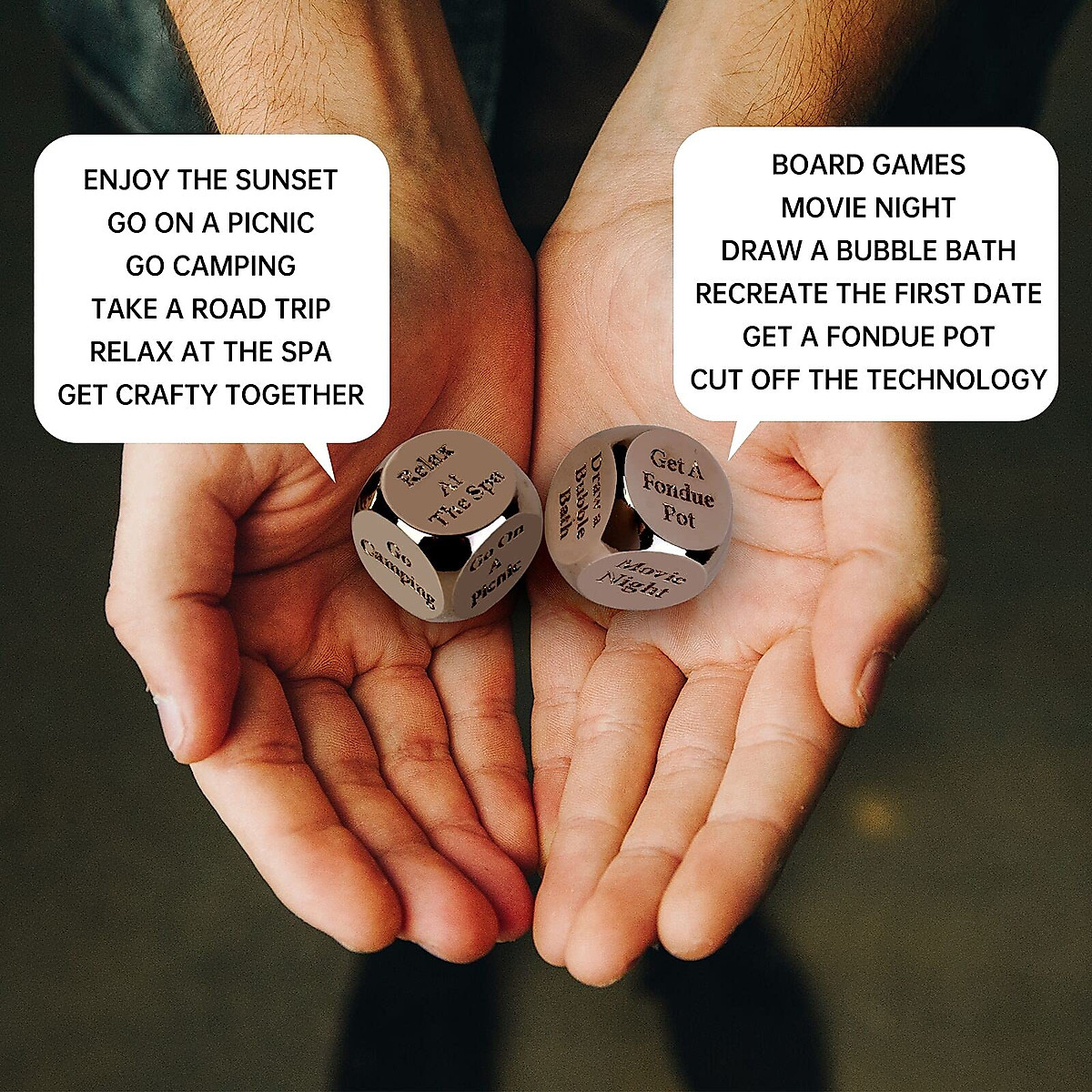 CQNET TIN Date Night Dice 10th Anniversary Special 10 Year Anniversary Date Night Entertainment Gift for Anniversary, Wedding, Valentine, Birthday, Christmas