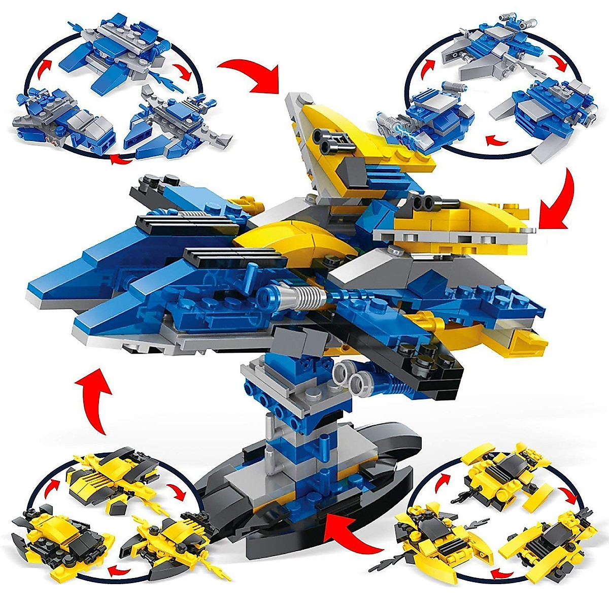 FUN LITTLE TOYS Mini Building Blocks Spaceship Building Kits for Kids Ages 8-12, Building Toys for Boys Age 6-8 Prizes for Kids Party Favors, 12 Boxes