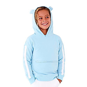 Cubcoats Kids Transforming 2 in 1 Pullover Sweatshirt with Hood and Convertible Soft Character Plushie, Benn 8 to 9