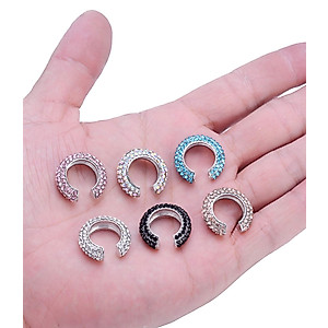 Tornito 6 PCS Non Pierced CZ Huggie Ear Cuffs Earrings for No Piercing Ears Clip Cartilage Earrings for Women