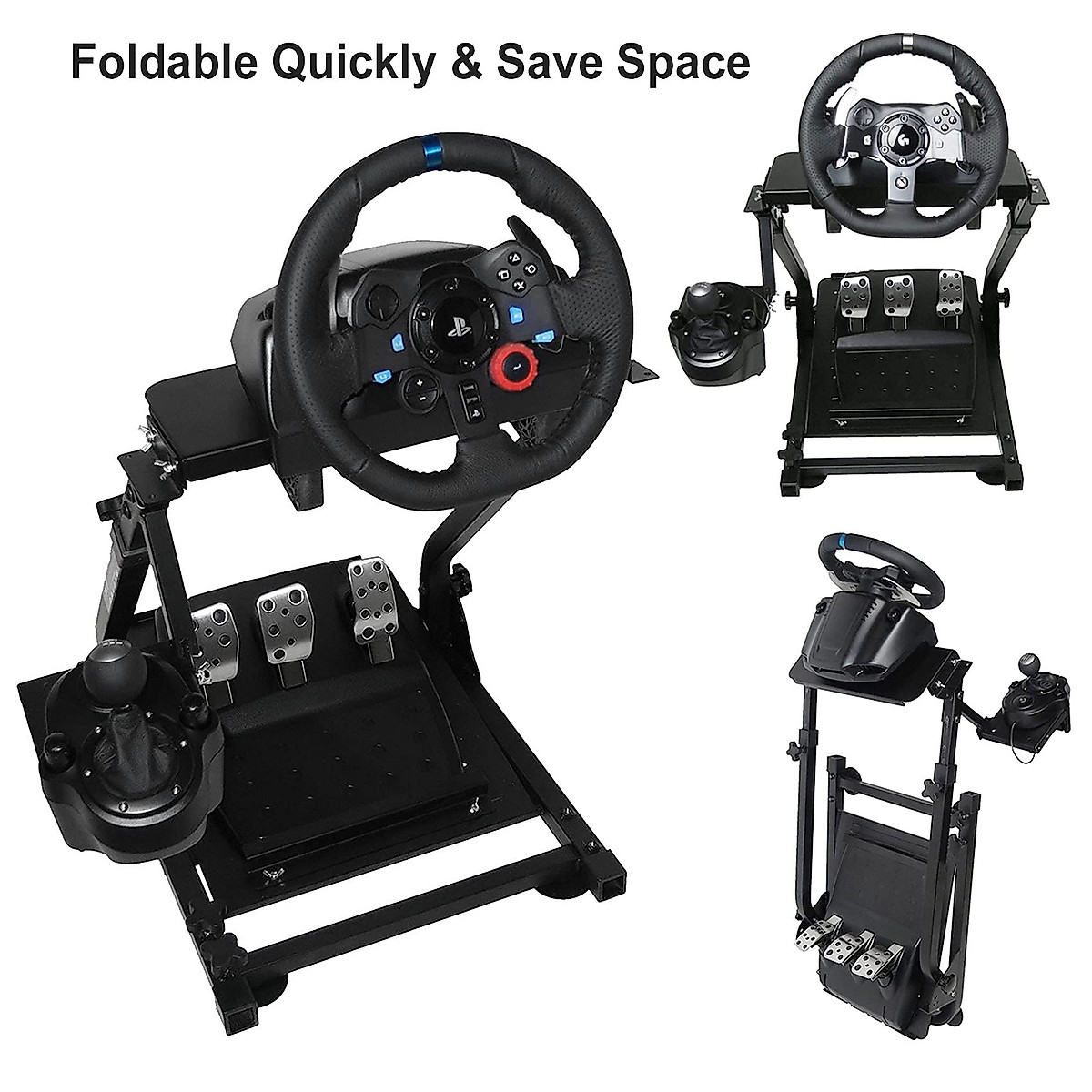 Slendor Racing Steering Wheel Stand for Logitech G920, G25, G27, G29 Wheel, Gaming Wheel Stand Driving Simulator Cockpit Pedal and Shifters Not Included.