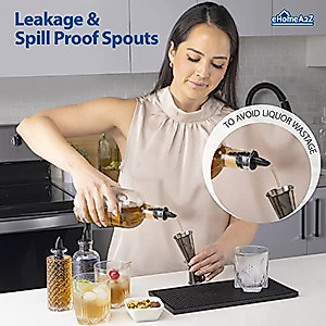 EHOMEA2Z Plastic Liquor Bottle Pourers Black- 12 Pack Classic Bottle Pourers for Alcohol, Leak-Proof, Dishwasher-Safe Pour Spouts for Liquor Bottles