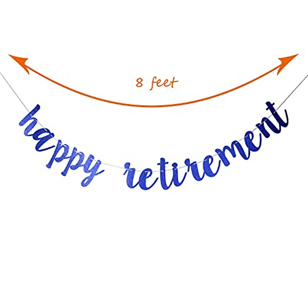 StarsGarden Happy Retirement Banner, I'm Retired, Goodbye Tension Hello Pension, Goodluck We Will Miss You Retirement Party Hanging Paper flag(Blue)