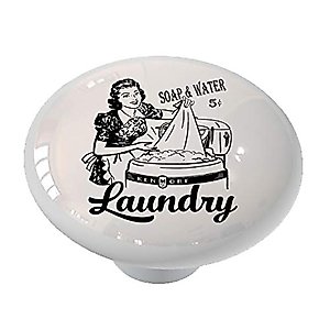 Gotham Decor Mid Century Retro Soap and Water Laundry Room Drawer/Cabinet Knob