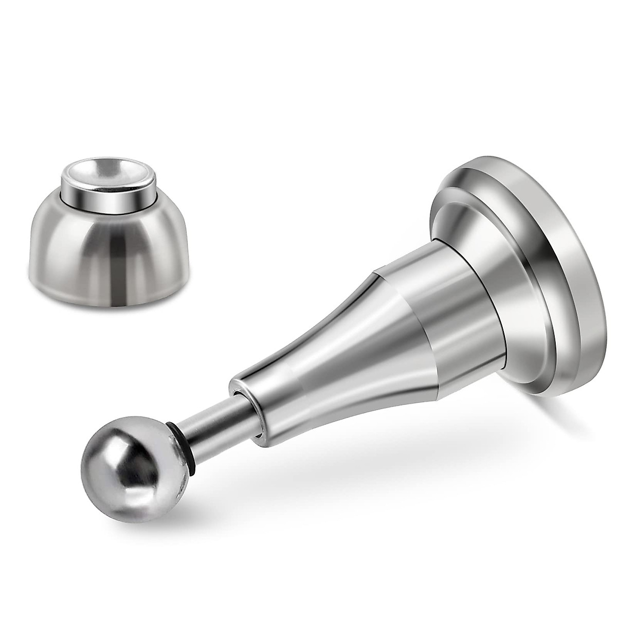 Door Stopper, Magnetic Door Stop, Hydraulic Shock Absorbent, Stainless Steel Heavy Duty Wall Mount Magnet Door Catch Holder Hold Door Open, Magnetic Door Stoppers for Bottom of Door, Brushed Nickel