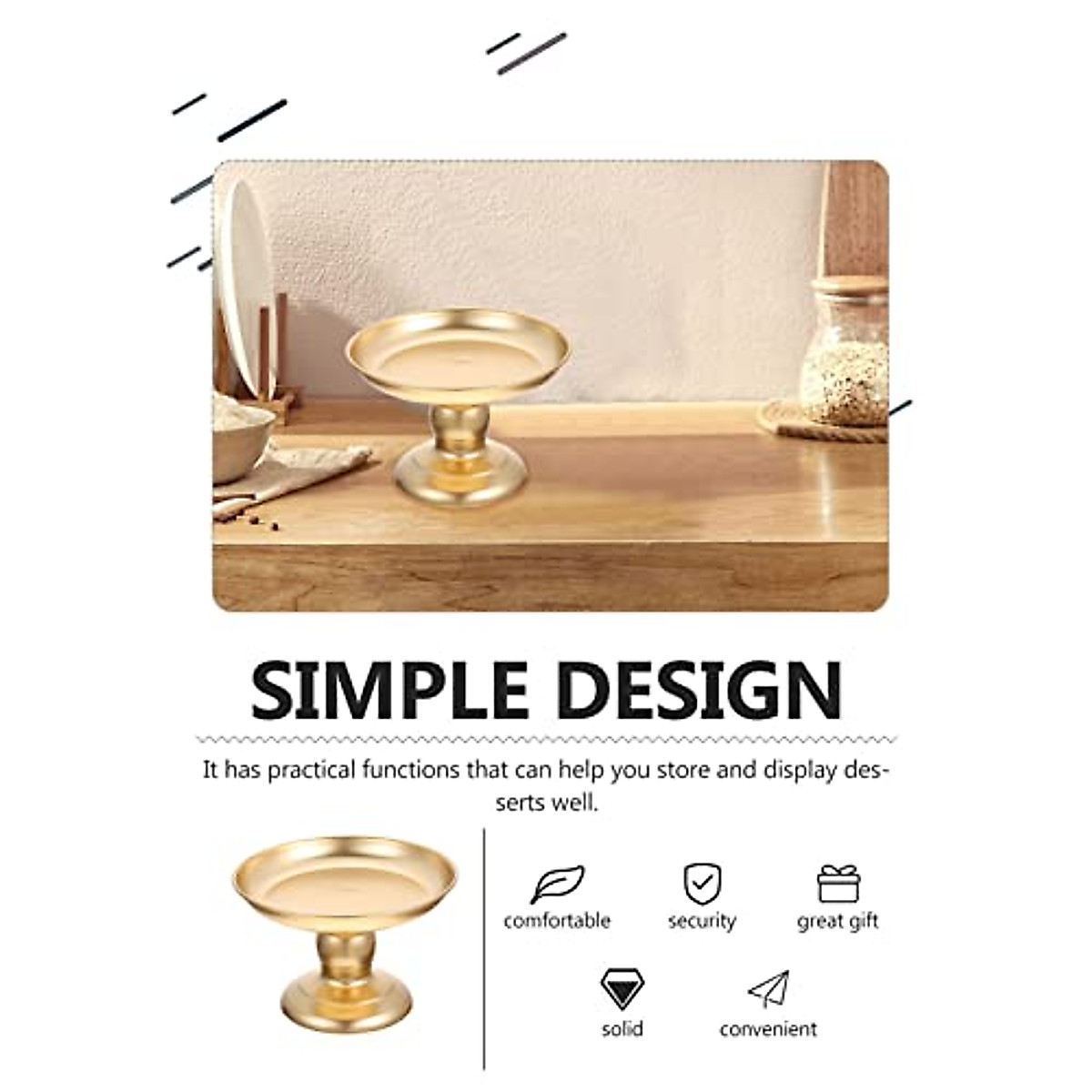 BAFAFA Footed Fruit Bowl Round Pedestal Bowl Decorative Fruit Plate Metal Cake Stand Serving Dish Dessert Display Tray Trifle Cups Snacks Nuts Plate for Centerpiece Table Plate